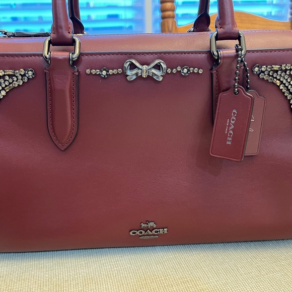 Coach | Bags | Coach Selena Gomez Bond Leather Rhinestone Satchel Purse ...